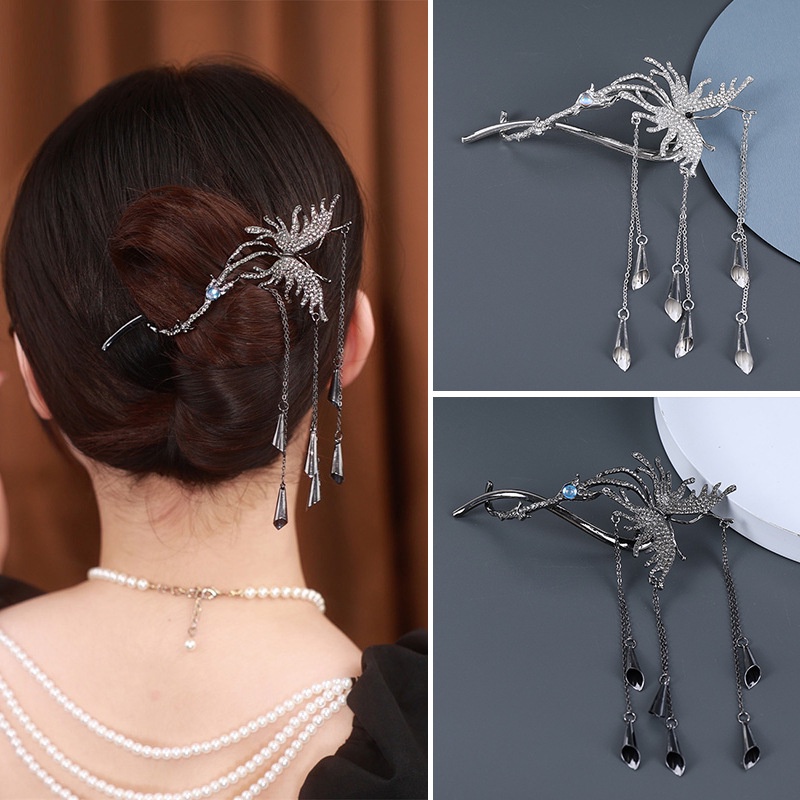Bosiya Hair Accessories Metal Frog Buckle Hairpin Back of The Head Ball ...