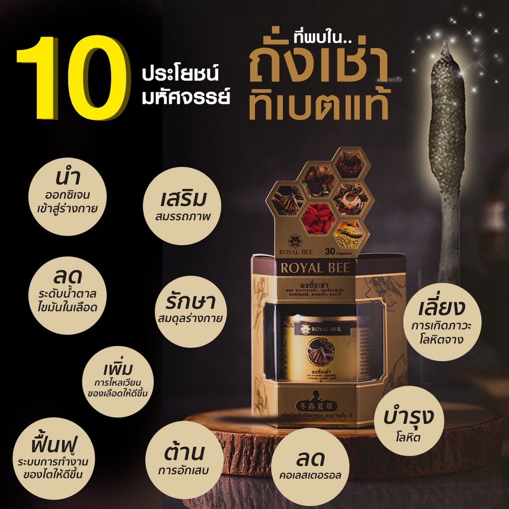 10.10 ซื้อเยอะถูกลง ใหม่ ถั่งเช่าทิเบตแท้ 100 ผสมสมุนไพร 5 ชนิด Royal ...
