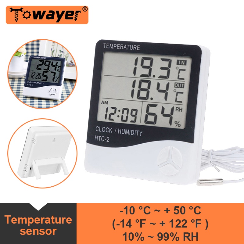 体温枪LCD Electronic Digital Temerature Sensor Humidity Meter Backlight ...