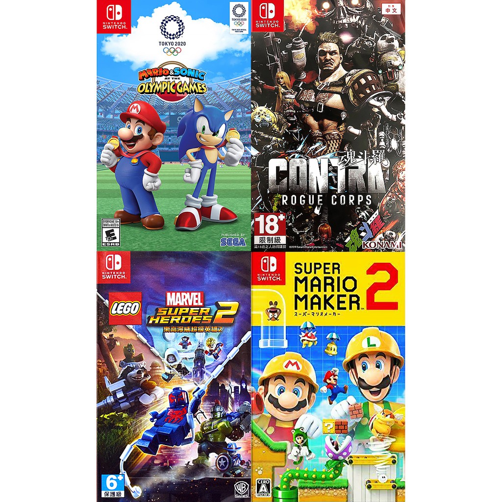 Mario Maker 2, & Sonics Olympic, Kart Deluxe 8, Lego Marvel Super ...