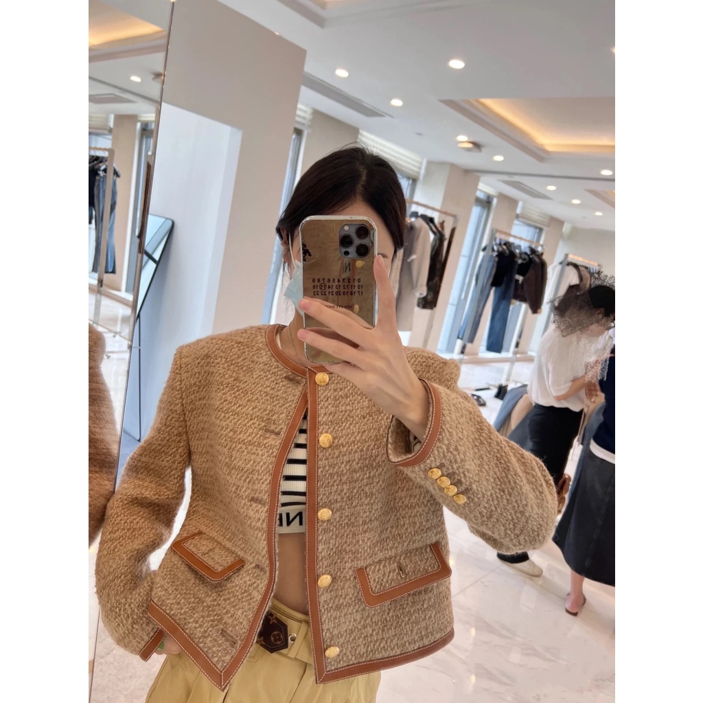 CELINE WOOL TWEED JACKET ชนช็อป เสื้อคลุม แจ็คเก็ต ผ้าทวิส ทวิช แต่งขอบ ...