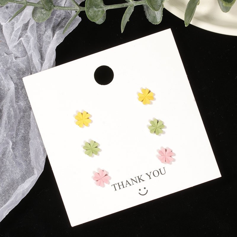 ชุดต่างหูเซรามิค เข็มเงิน S925 จี้รูปผลไม้ ดาวน่ารัก สามคู่ - softhome.th - ThaiPick