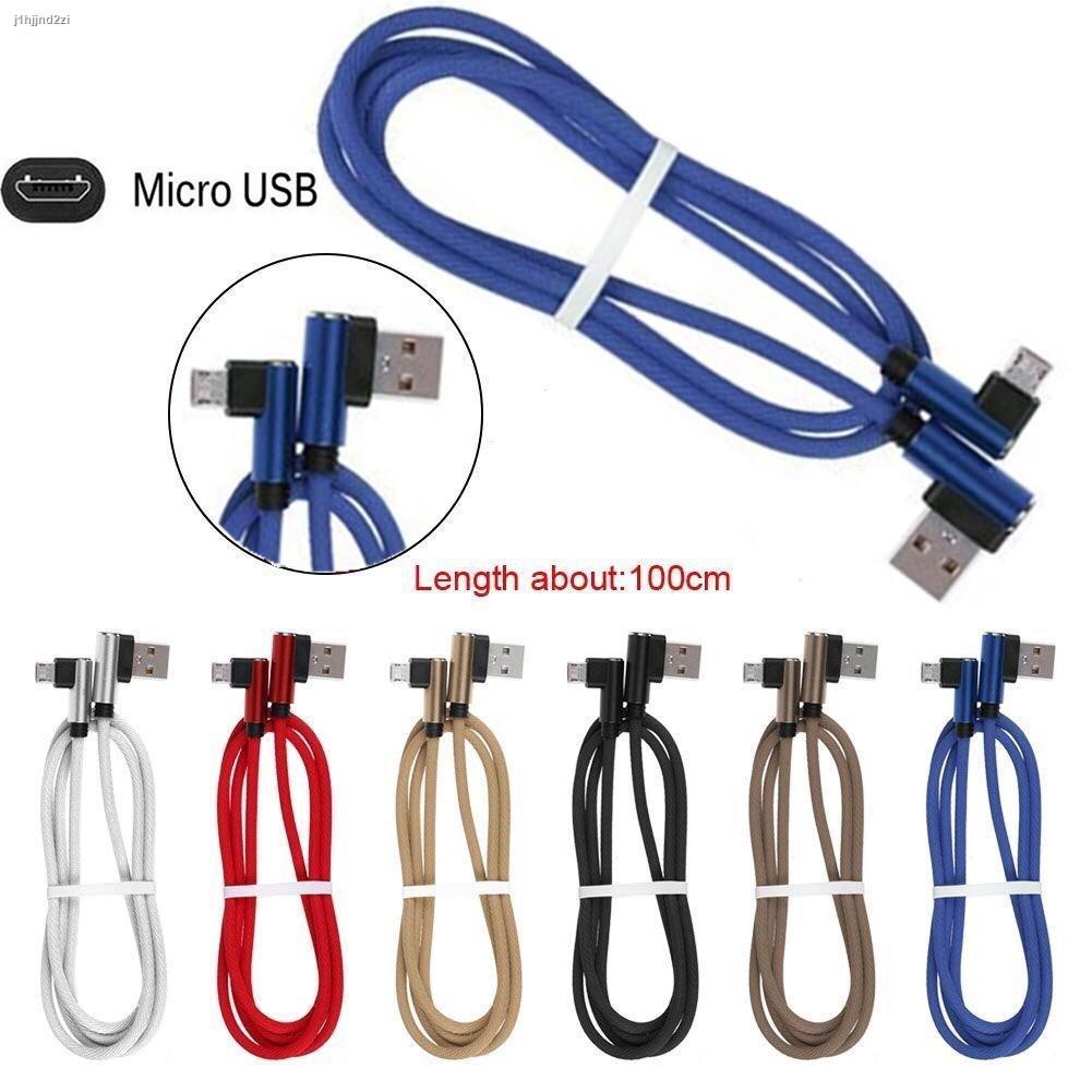 1M 90 Degree Right Angle Micro USB 2.0 Braided Cable Charging Sync Data ...