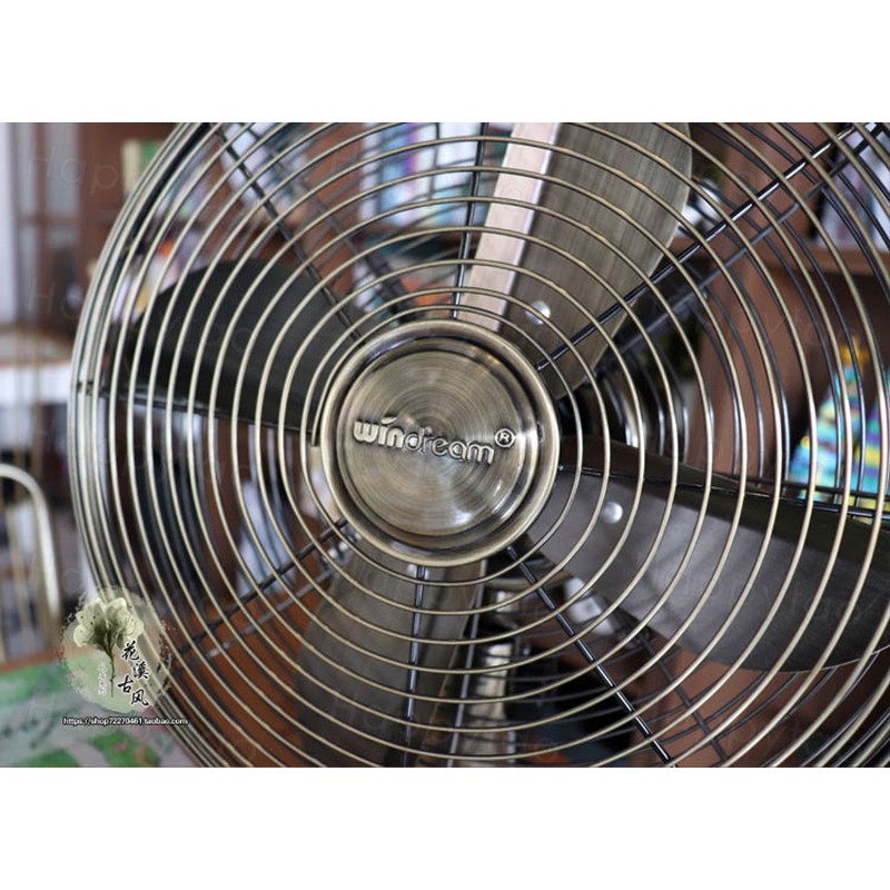 Retro Nostalgic Vintage Iron Fan Country Style 12 Inch Metal Mechanical ...