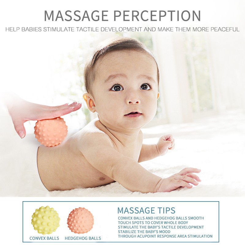 Children Rubber Ball Soft Textured Stress Ball Toy Capsule Baby Tactile ...