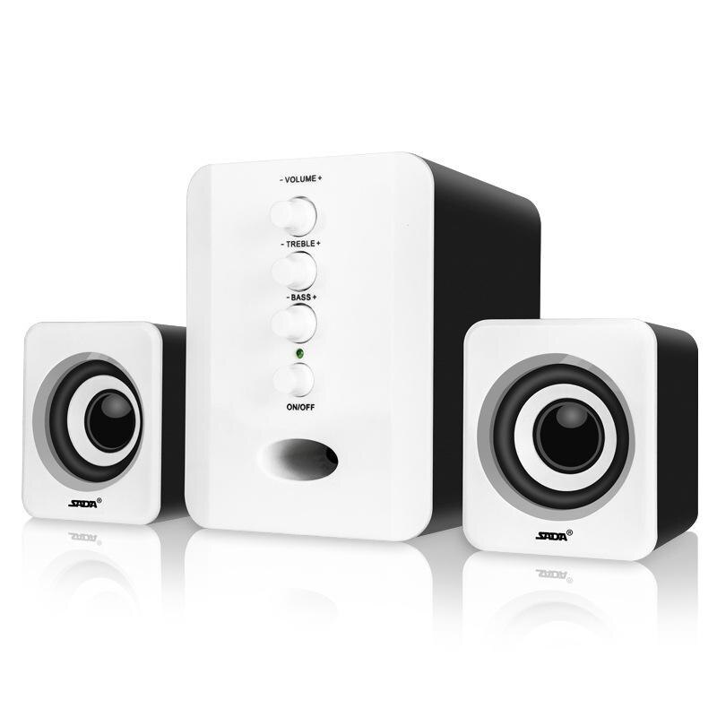 Full Range 3D Stereo Subwoofer 2.1 Small PC Speaker Portable Bass Music ...