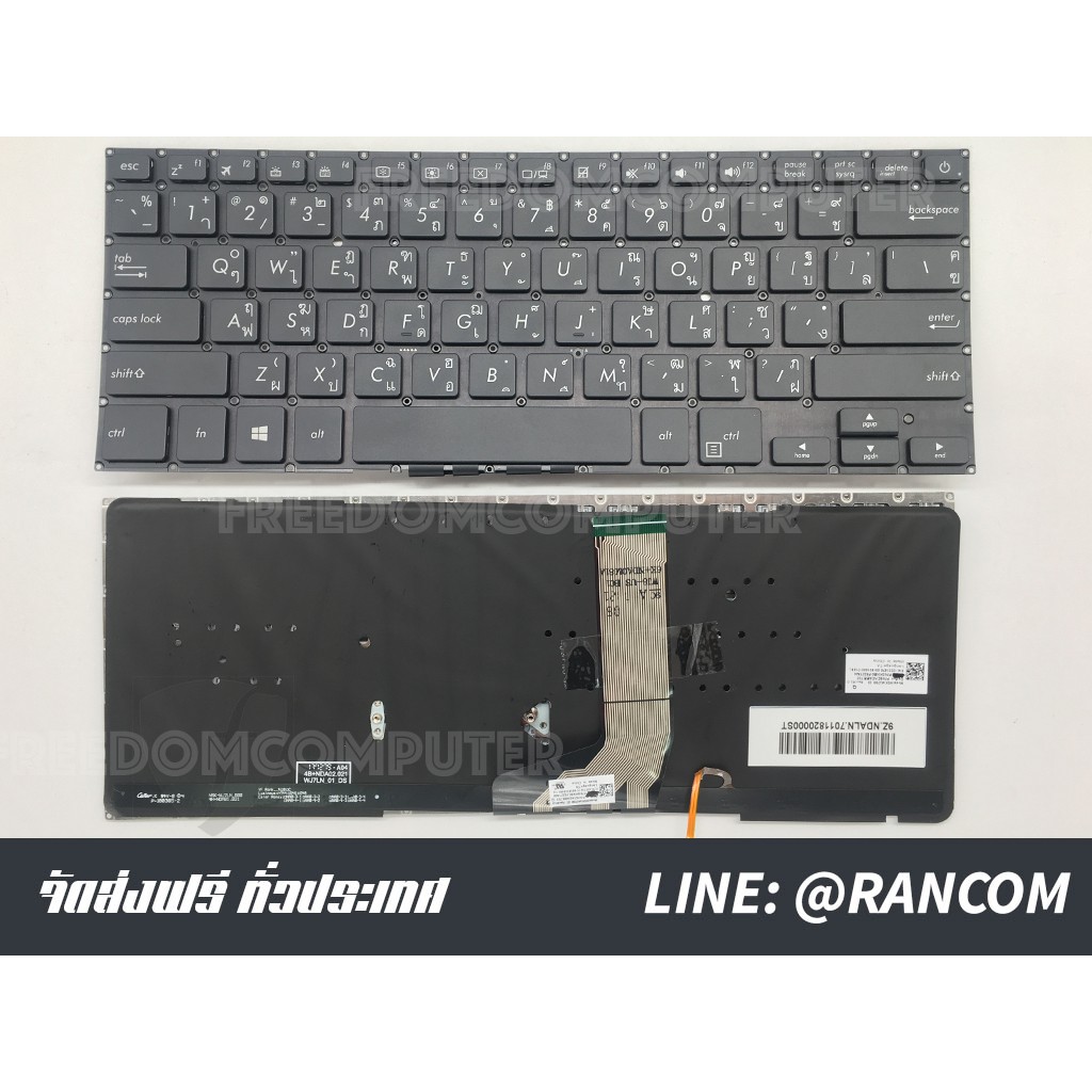 KEYBOARD ASUS คีย์บอร์ด Asus X411 X411U X411SC X411UV X406 สีดำ ไทย ...