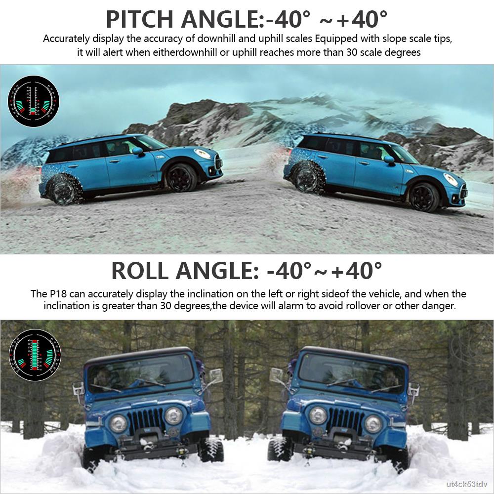 Wyobd P18 Gps Hud Car Digital Inclinometer Slope Meter Pitch Angle Off ...