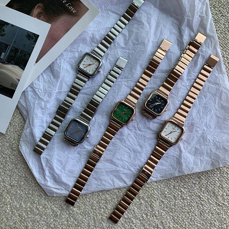 SENSES Small Square Watch Light Luxury Advanced Watch Simple Graceful and Fashionable Student ...