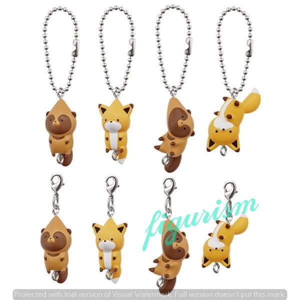 พวงกุญแจ Keychain Tanuki to Kitsune ทานูกิ และ จิ้งจอก Tsumande ...