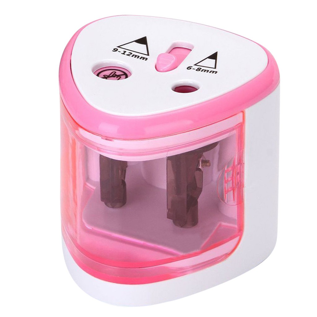Electric Pencil Sharpener Double Hole Portable Pencil Sharpener Battery ...