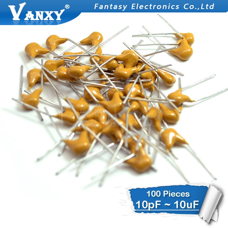 100Pcs 50V monolithic ceramic capacitor 10PF ~ 10UF 22PF100PF 47NF ...