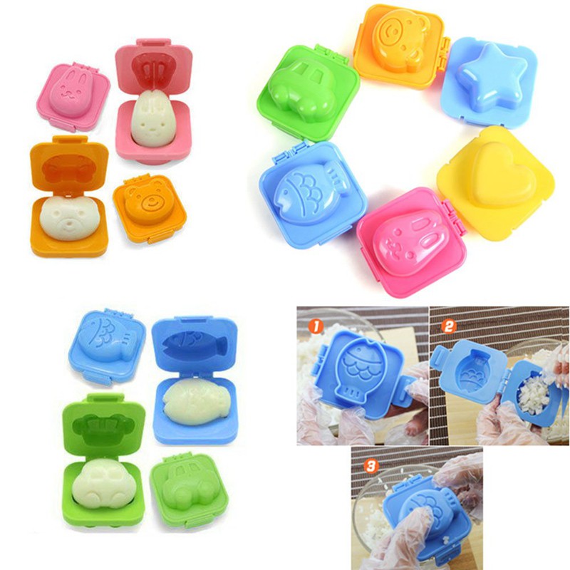 ♥6 pieces boiled egg sushi rice Mold Bento Maker Sandwich Cutter ...
