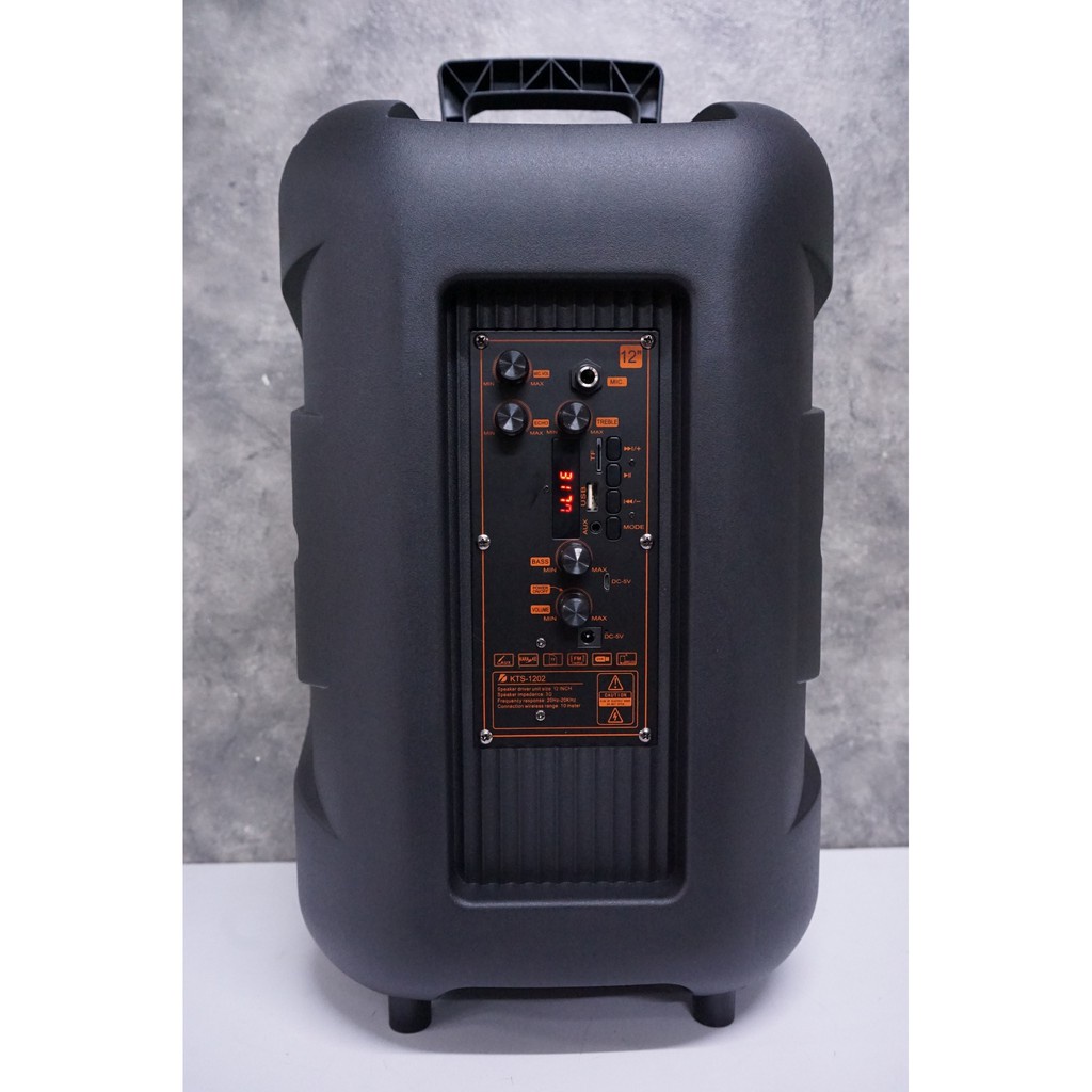 ลําโพงดอก12นิ้ว ลำโพงบลูทูธ ลำโพงพกพา kts-1202 ไฟ LED ปรับ BassTrebleEcho แถมไมค์รีโมทสายชาร์จ ...
