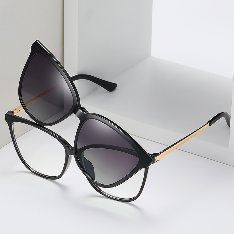 2 In 1 Finished Cat Eye Myopia Prescription Glasses Women Optical ...