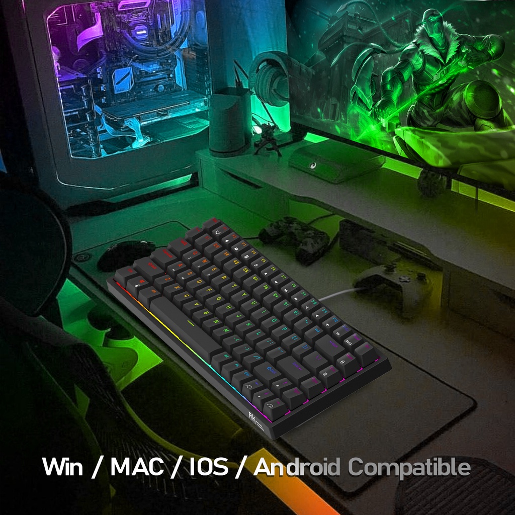 RK ROYAL KLUDGE RK84 Mechanical Keyboard 2.4Ghz Wireless/Bluetooth ...