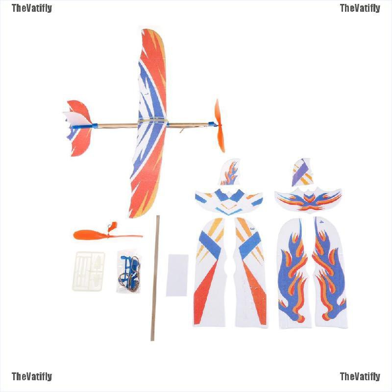 TheVatifly DIY Plastic Foam Elastic Rubber Powered Flying Plane Kit ...
