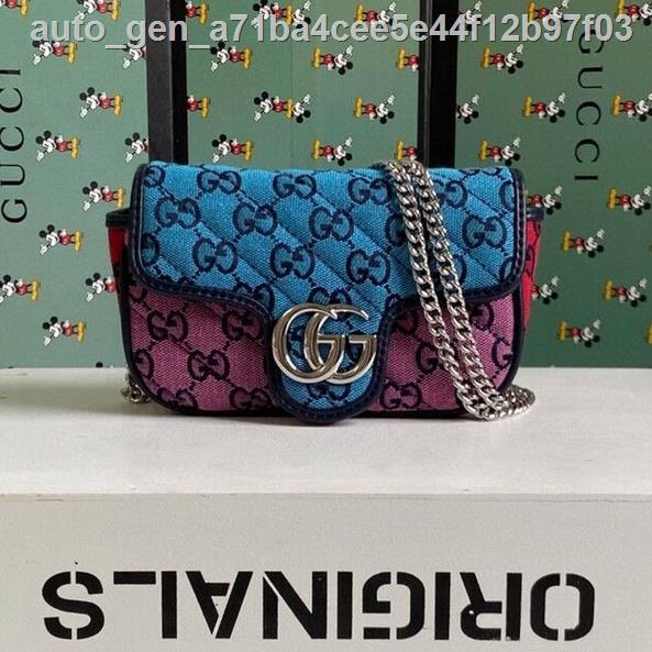 G ucci (With box) New high quality Multicolor GG series one shoulder ...