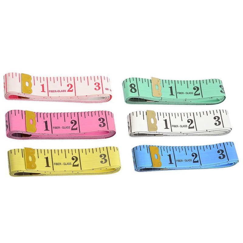 6 Pcs Colorful Seamstress Tailor Sewing Cloth Ruler Tape Measure 60 ...