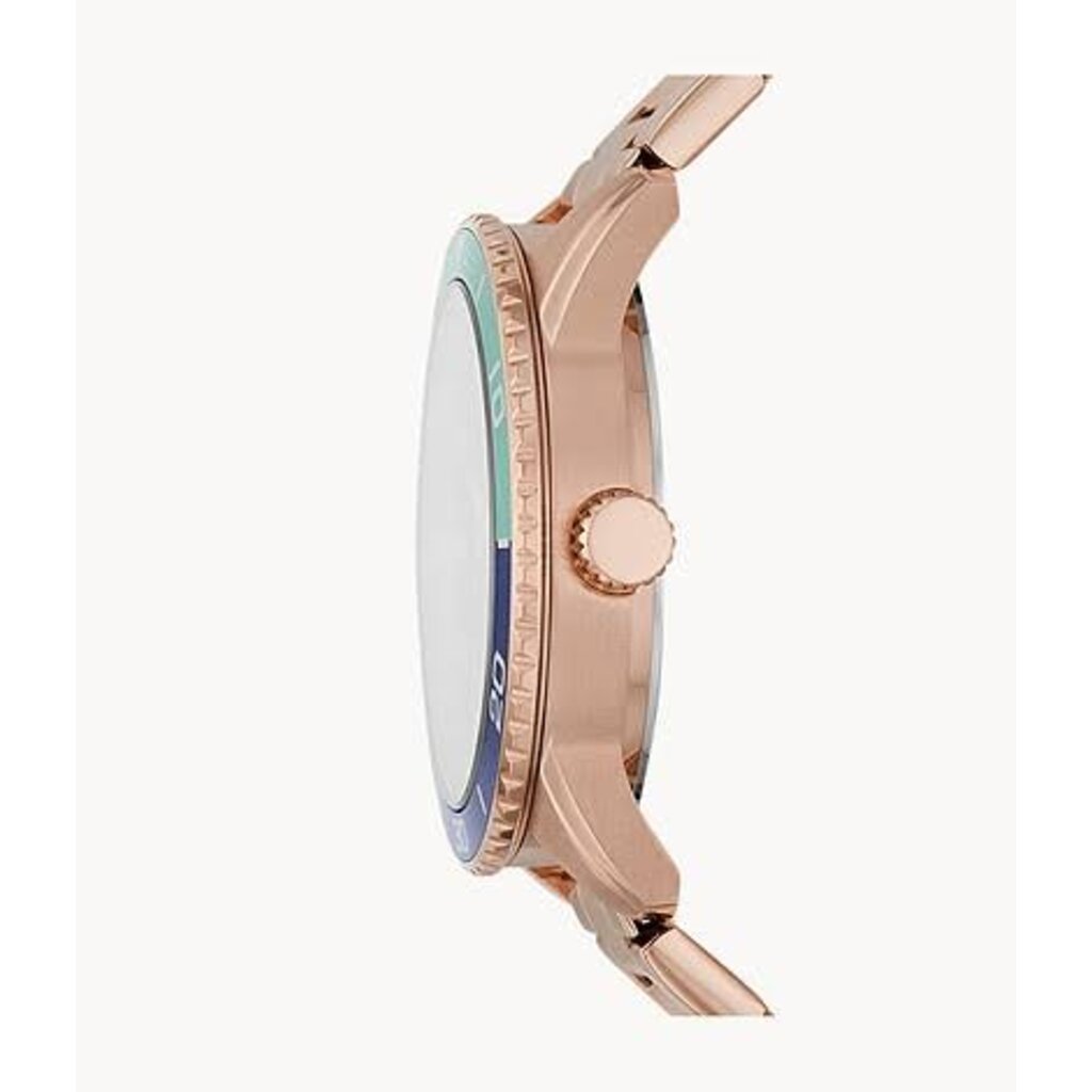 FOSSIL FOSSIL Dayle Three-Hand Date Rose Gold-Tone Stainless Steel ...