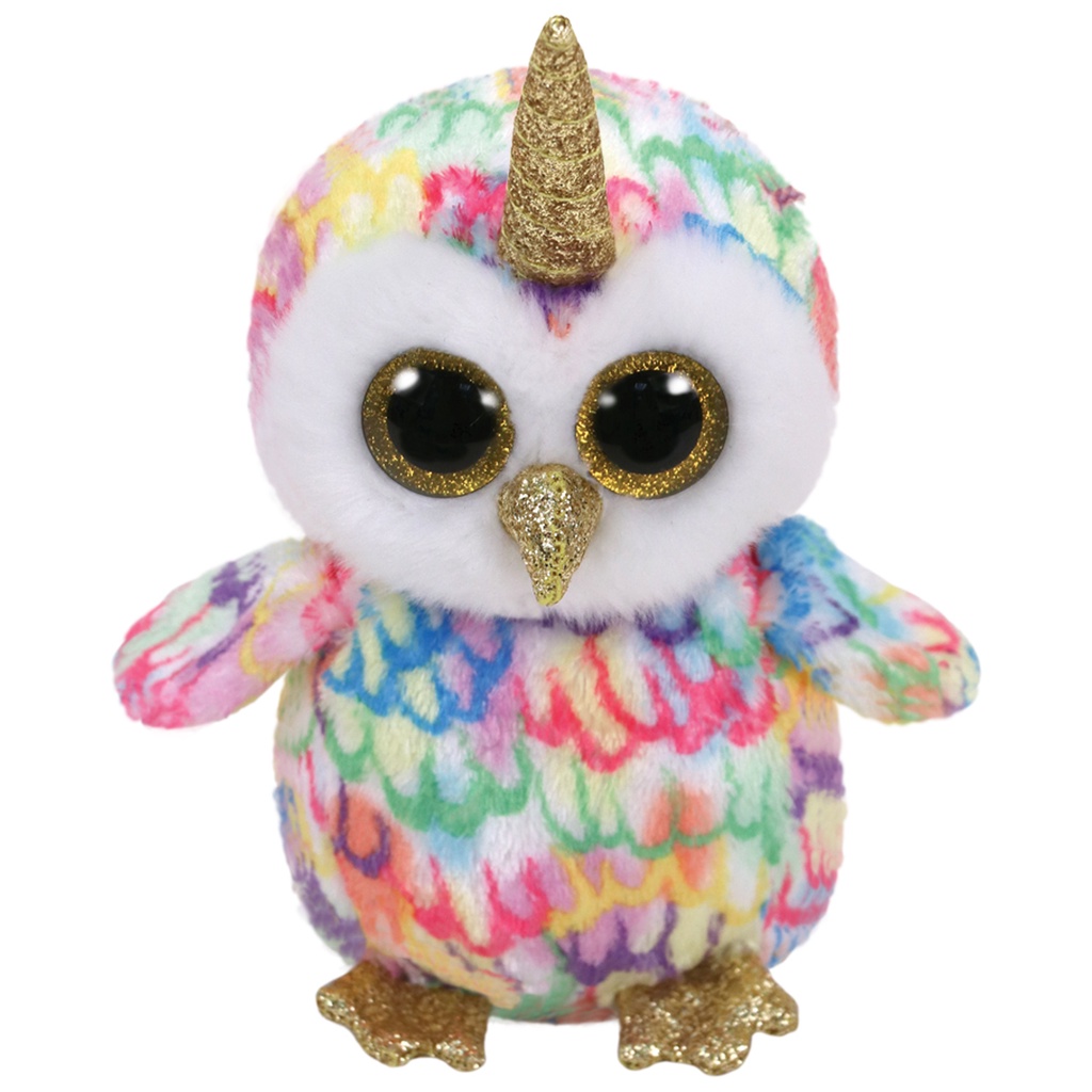 15CM Ty Beanie Owlette Glitter Big Gold Eyes White Body Kawaii lush ...