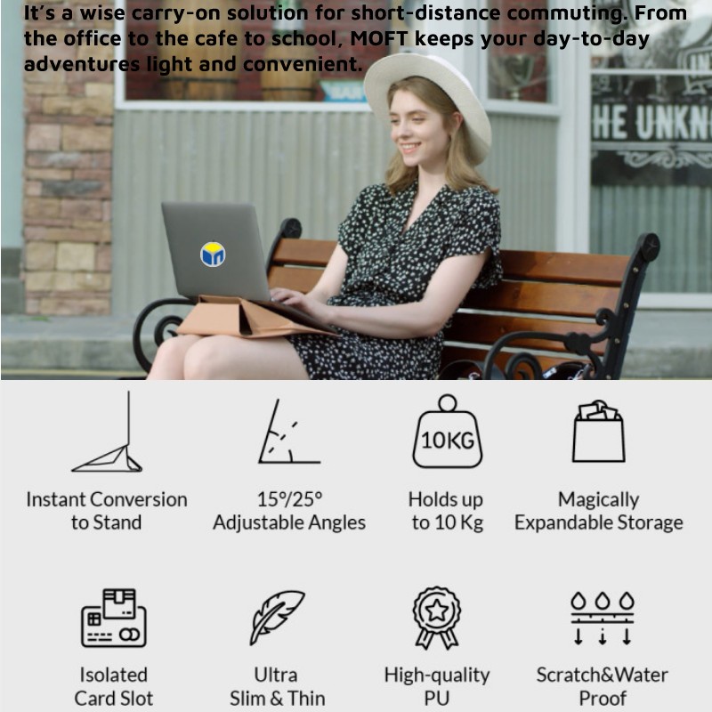 Moft 3-In-1 ขาตั้งแล็ปท็อป 25 ช่อง มองไม่เห็น ไร้รอยต่อ15 ขาตั้งแล็ปท็อป แบบพกพา ปรับความสูงได้ ...