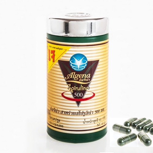 Algena Spirulina อัลจีน่า สาหร่ายสไปรูลิน่า 300 แคปซูล 500 มก.ต่อแคปซูล ...