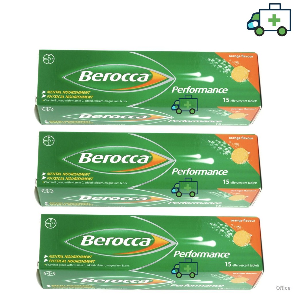 Berocca Performance บีรอคคา เพอร์ฟอร์มานซ์ วิตามินชนิดเม็ดฟู่รสส้ม (แพค ...
