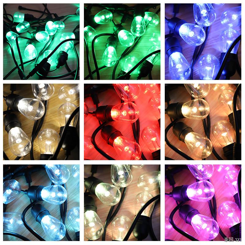 S14 หลอดไฟกลางแจ้งกันน้ำตกแต่งสวน RGB ที่มีสีสัน marquee string เทศกาล ...