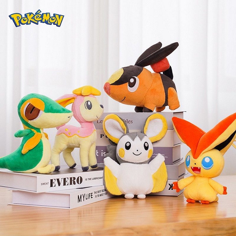 Pokemon 20cm Cute Plush Toys Kawaii Tepig Emolga Victini Deer Anime ...