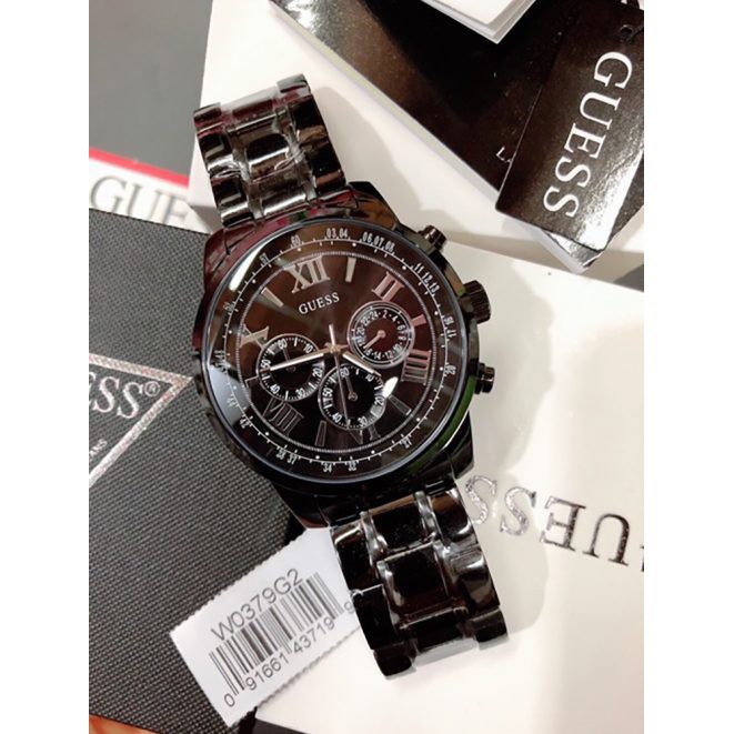 Guess Chronograph Black Stainless Steel Men's Watch 45 mm W0379G2 ...