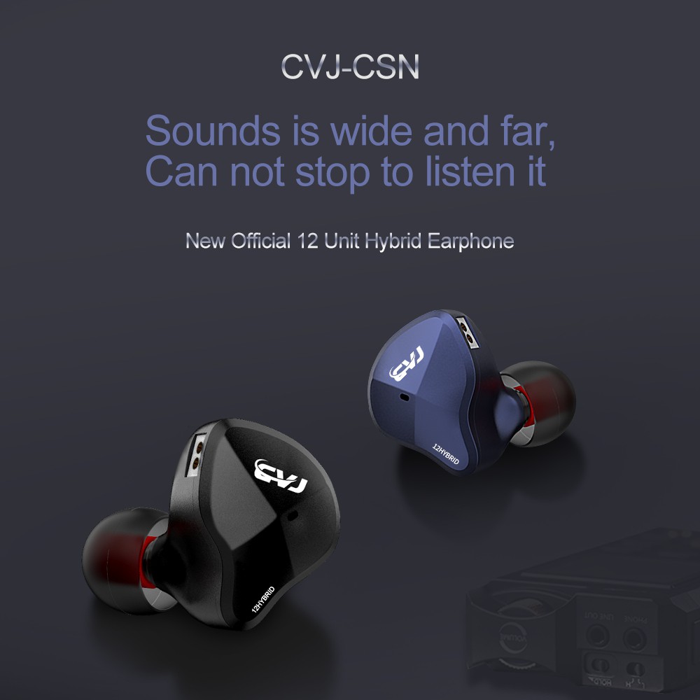 Cvj CSN หูฟังอินเอียร์ 12 ยูนิต ไฮบริด โลหะ HIFI มอนิเตอร์เพลง (ไม่มี ...