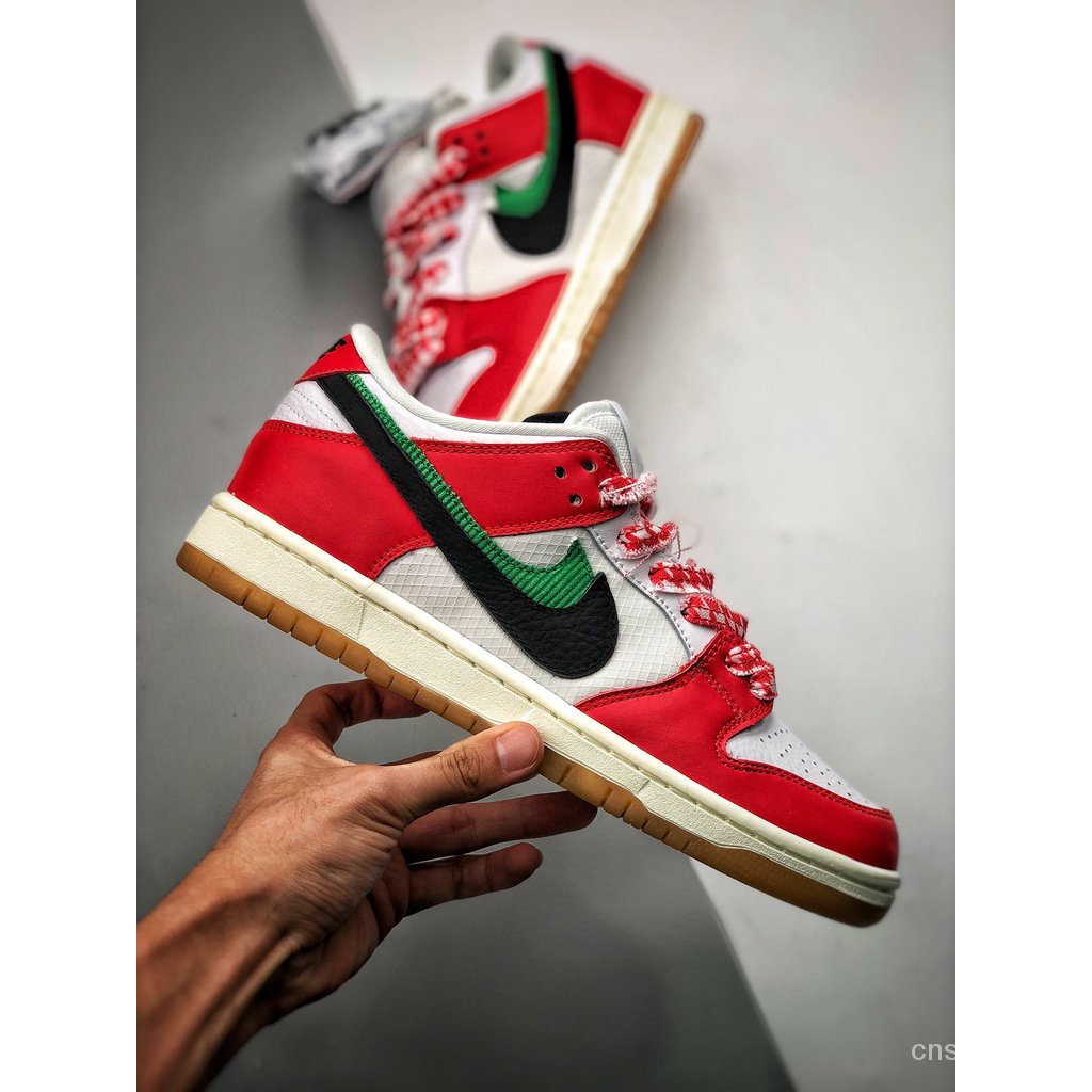 Nike Dunk SB low Habibi แบรนด์ร่วมของ Chicago Double Hook สีขาวสีแดง ...