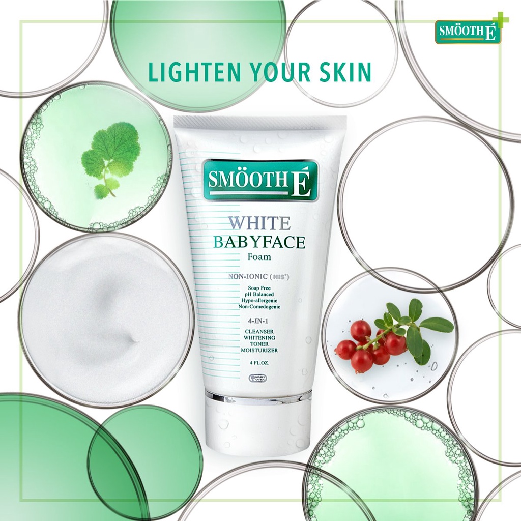 Smooth E White Babyface Foam 1Oz. โฟมล้างหน้า ไม่มีฟอง ยับยั้งสิว ริ้ว ...