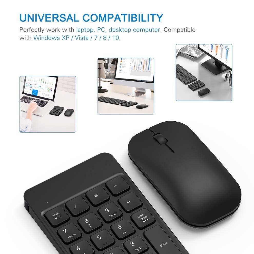 Seenda Jelly Comb 2.4GHz USB Numeric Keypad and Mouse Rechargeable ...