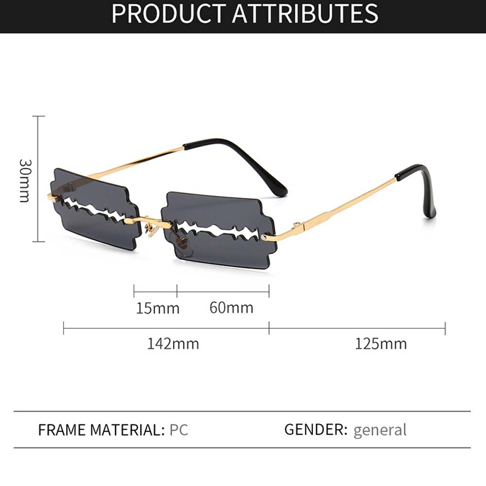EXPEN Cool Razor Blade Sunglasses Ladies Hollow Blade Decoration Sun ...