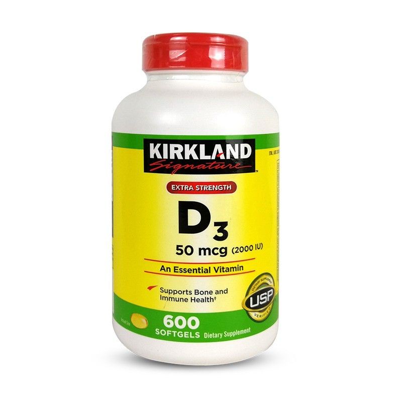 Kirkland Vitamin D3 Signature Extra Strength50 mcg.600 Softgels ...