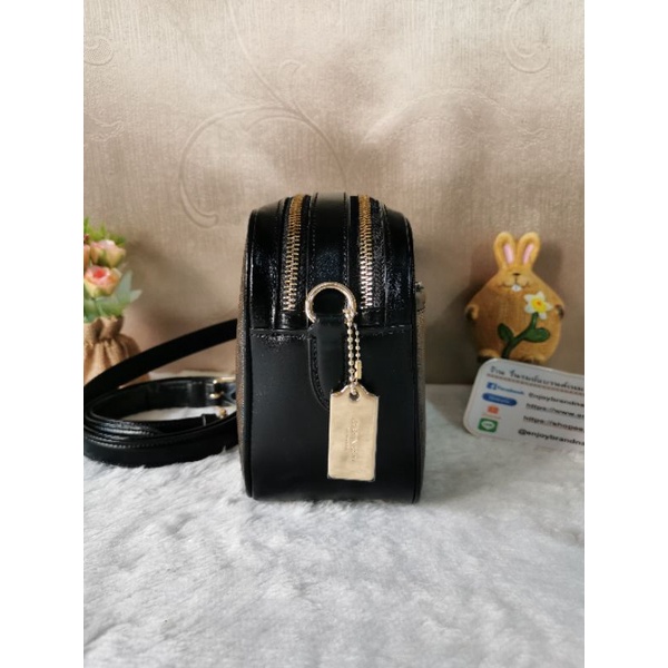 COACH F68168 JES CROSSBODY IN SIGNATURE CANVAS BROWNBLACKLIGHT GOLD ...