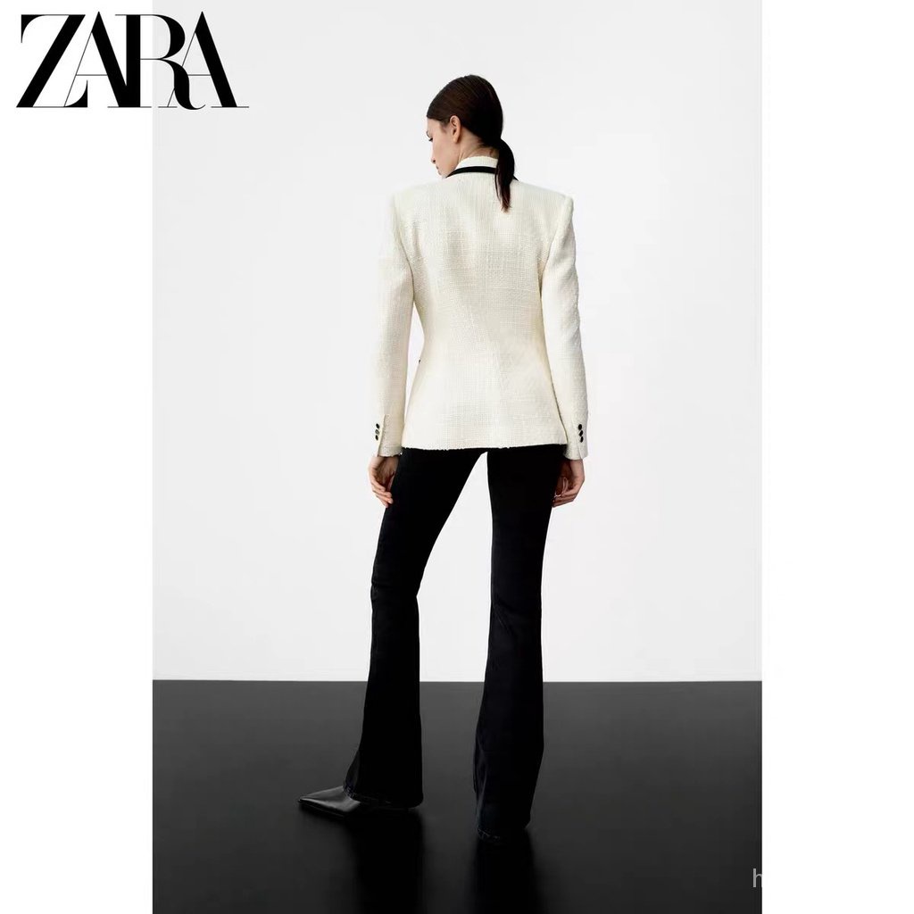 Zara new womens clothing contrast color trim texture professional ...
