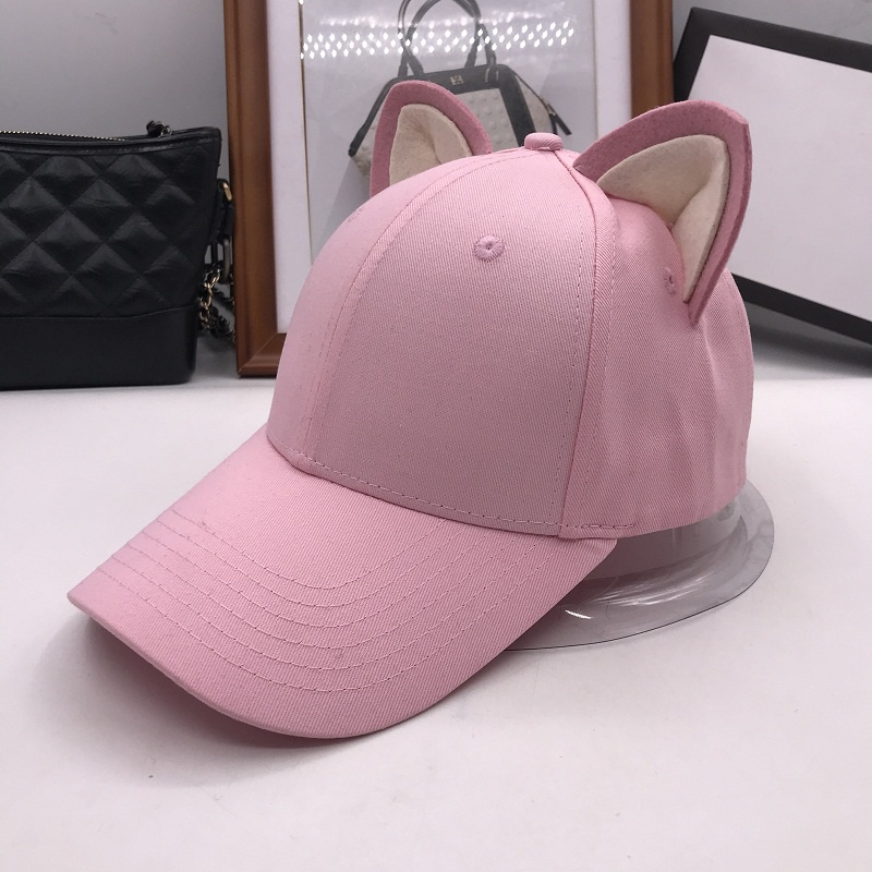 The new cat ears baseball cap for women and girl made of pure cotton ...