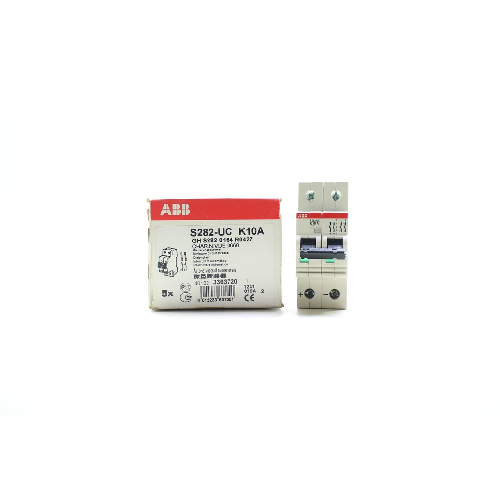 S282-UC K10A ABB MCB DC เซอร์กิตเบรกเกอร์DC ABB รุ่น S 282 UC K 10A GHS2820164R0427 S282UC K10A ...