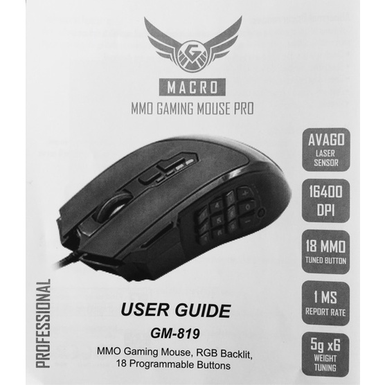 Gaming Mouse Laser Sensor Pro(สินค้าราคาเคลียร์โปรดอ่านรายละเอียดก่อน ...