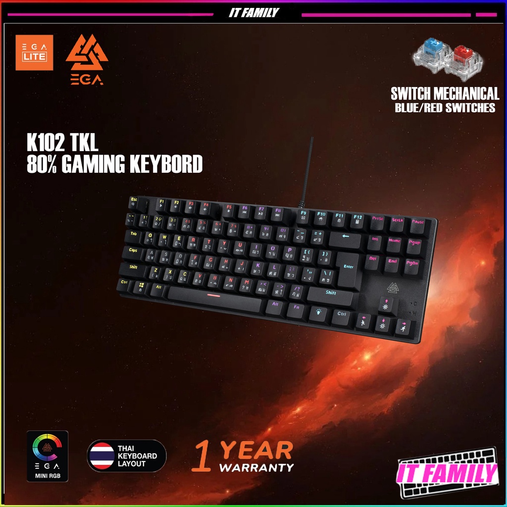 ของพร้อมส่งคีย์บอร์ด EGA Saru KX-75 Wireless Mechanical Keyboard (EN ...
