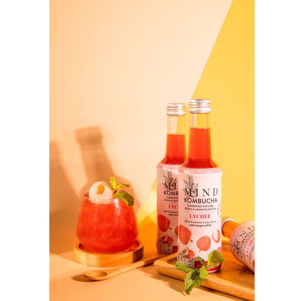 MIND Kombucha (Official)12 ขวด ส้มยูสุและพีชลิ้นจี่ สูตรน้ำตาลน้อย ...
