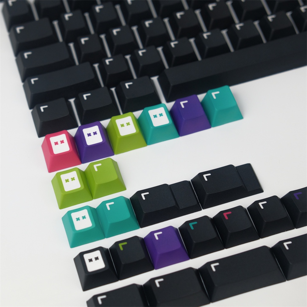 GMK black pixel word keycaps 128 คีย์ keycaps Cherry Profile DYE-SUB ...