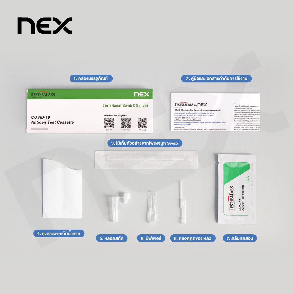 Testsealabs ชุดตรวจโควิด Antigen Test kit (ATK) 2in1 Nasal or Saliva ...