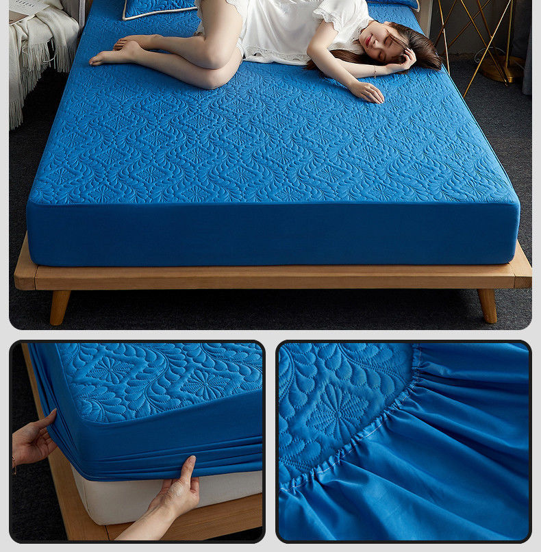 Waterproof Mattress Protector with Elastic Band Sanding Breathable Bed ...