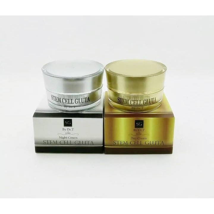 Stem Cell Gluta By Dr.t (ของแท้ 100 VIP) เซตจัมโบ้ ครีมบำรุง 15 กรัมครีมกันแดด 15 กรัม SPF 50 ...