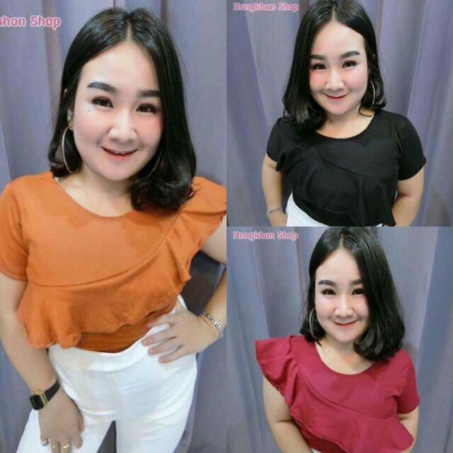 เสื้อสาวอวบ ผ้าบุ้ง อก40-44 | Shopee Thailand