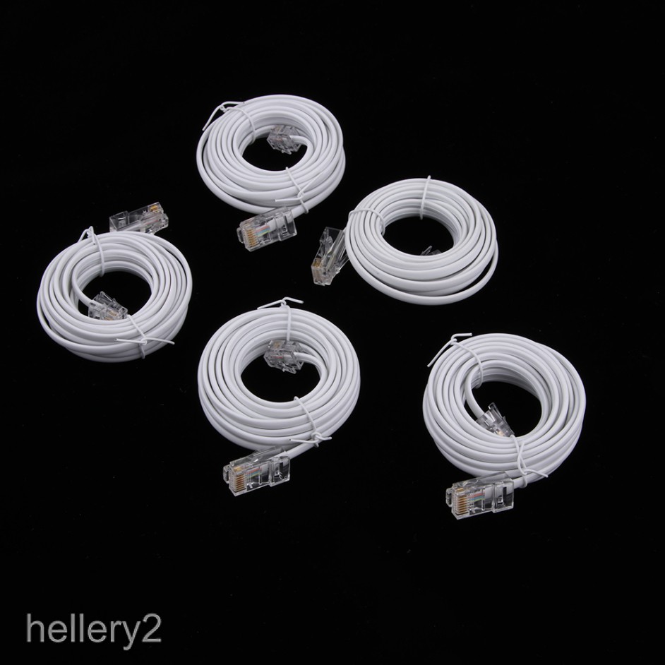 5Pieces RJ45 to RJ11 Telephone Modem Line Cable DSL Cord 8P4C 6P4C ...